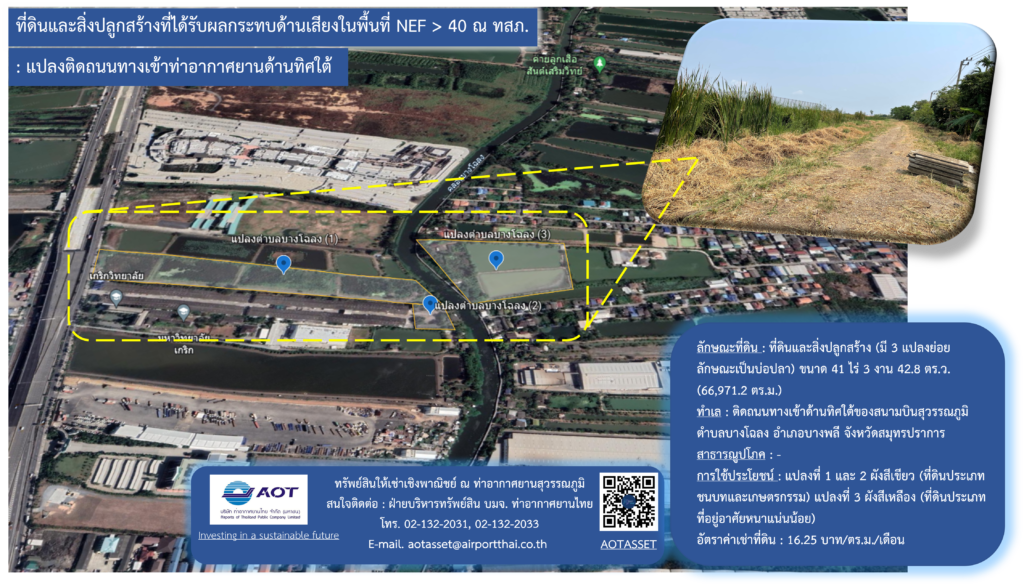 ขอเชิญผู้ที่สนใจลงทุนพัฒนาโครงการต่างๆ โดยรอบ ทสภ. - AOT ASSET